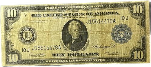* 1913 U.S. Ten Dollar ($10) Federal Reserve Note - Kansas City ...
