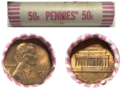 - 1982-D U.S. Lincoln Cents - Roll of 50 Pennies | Property Room