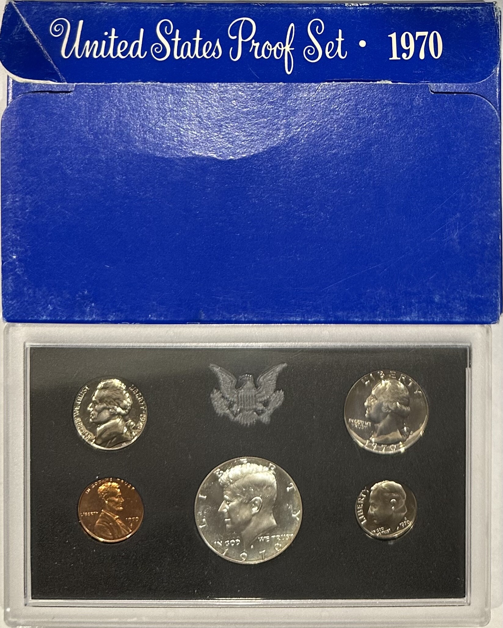 >1970-S U.S. Proof Set - 5 Coins Including Kennedy Half Dollar in ...