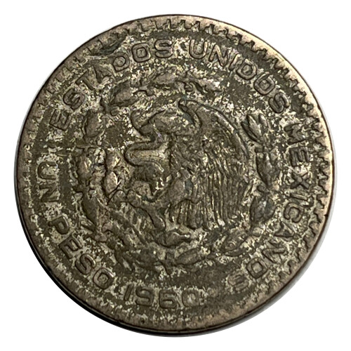 * 1960 Mexico Silver Un Peso Coin | Property Room
