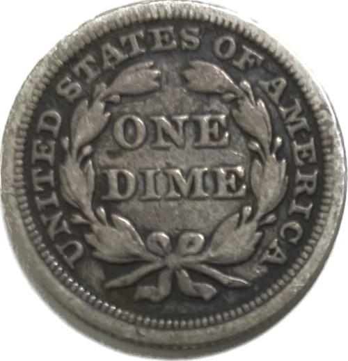 **1850 US Silver Seated Liberty Dime | Property Room