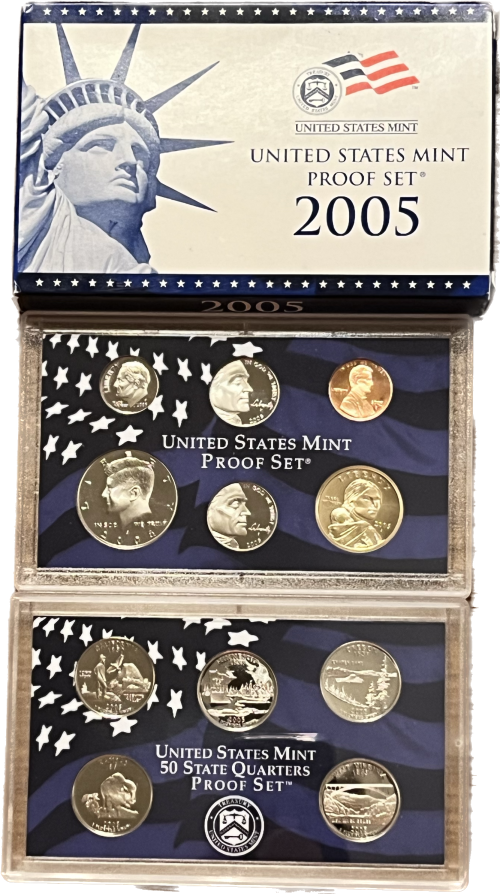 . 2005-S United States Proof Set - 11 Coins in Mint Packaging with COA ...