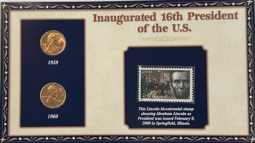 - 1959 & 1960-D U.S. Lincoln Wheat Cents "Inaugurated 16th President ...
