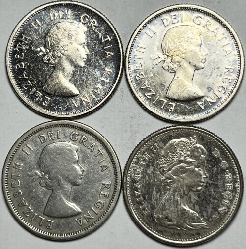 * Small Collection of Silver Canada 25 Cent Coins - 1956 & 1958 ...