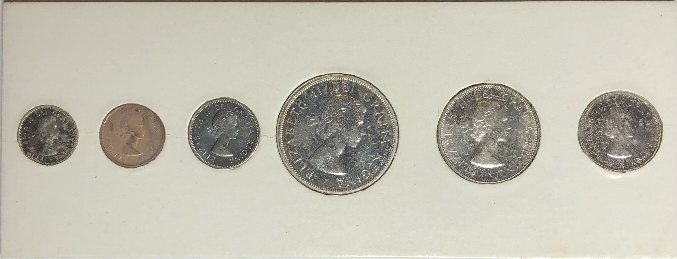 >1963 Canada Silver Mint Coin Set - 6 Coins in Holder | Property Room