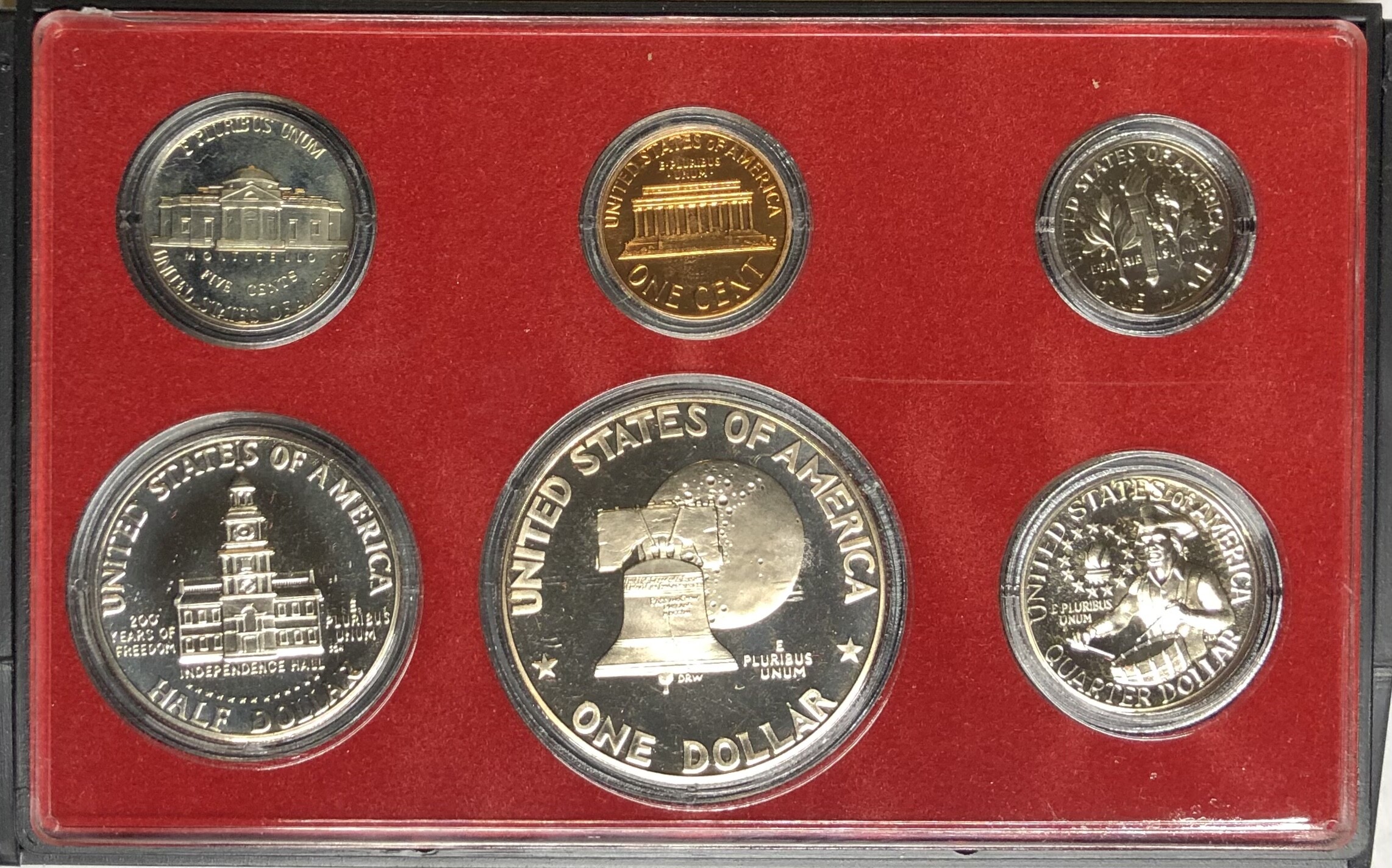 >1975-S U.S. Proof Set - 6 Coins in Original Government Packaging With ...