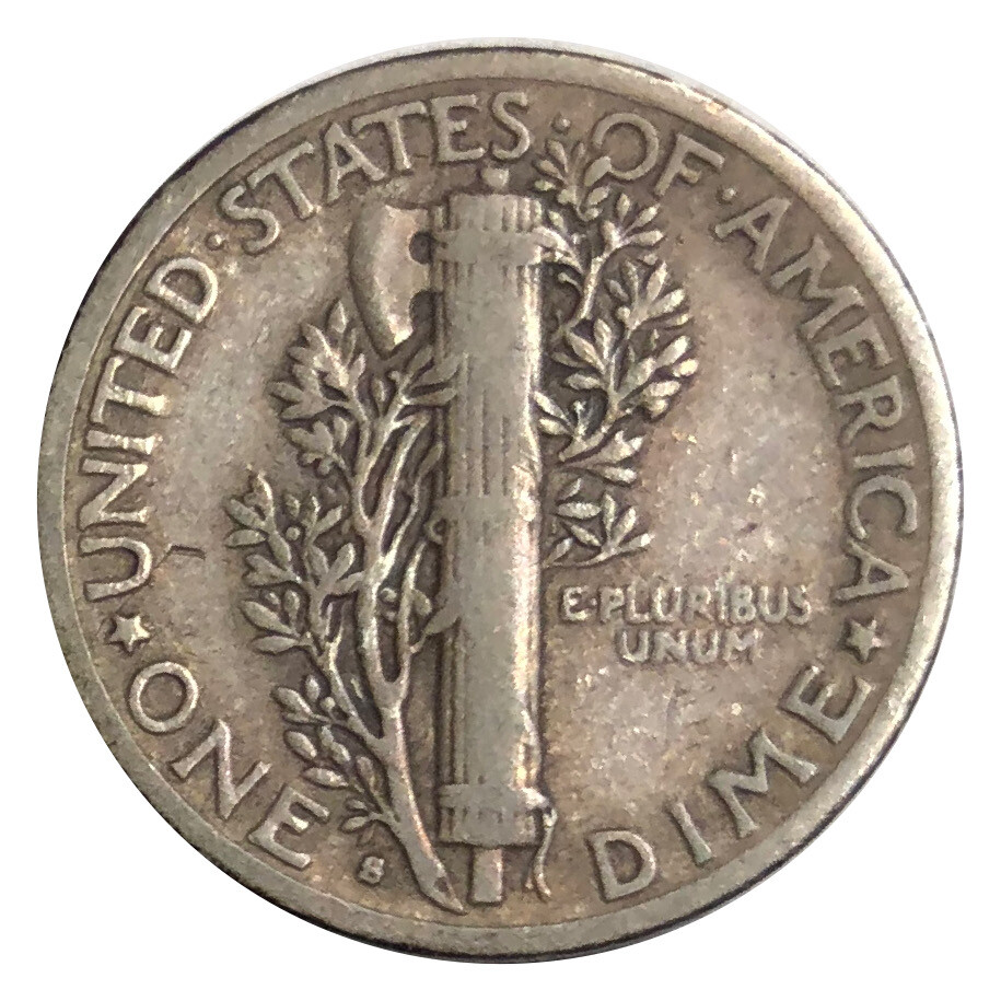 >1945-S U.S. Silver Micro S Mercury Dime With Gorgeous Rose Toning ...