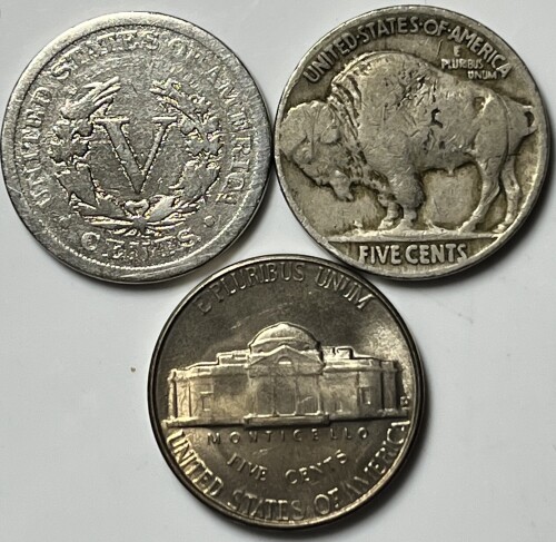 * 1903 U.S. Liberty V, 1917 U.S. Buffalo and 1950-D U.S. Jefferson ...