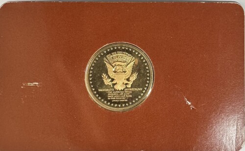 - 1977 U.S. Mint Jimmy Carter 32MM Bronze Proof Inaugural Medal in Red ...