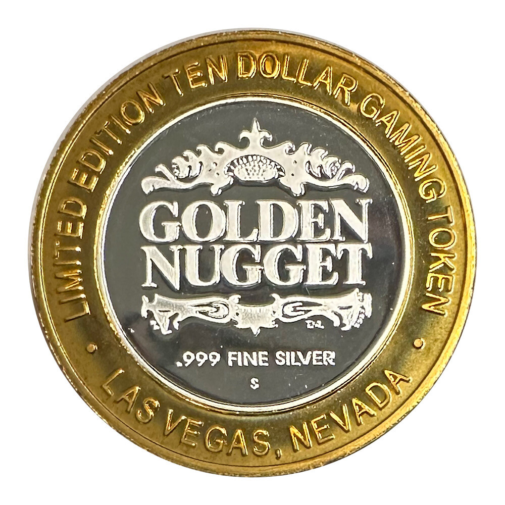 >Silver Strike! .999 Silver Round $10 Gaming Token-Golden Nugget, Las ...