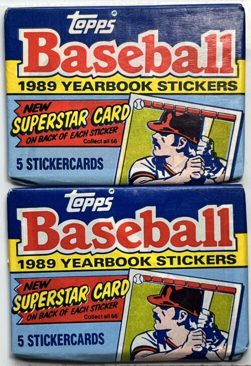* 1989 Topps Baseball Yearbook Sticker Packs - Set of 2 | Property Room