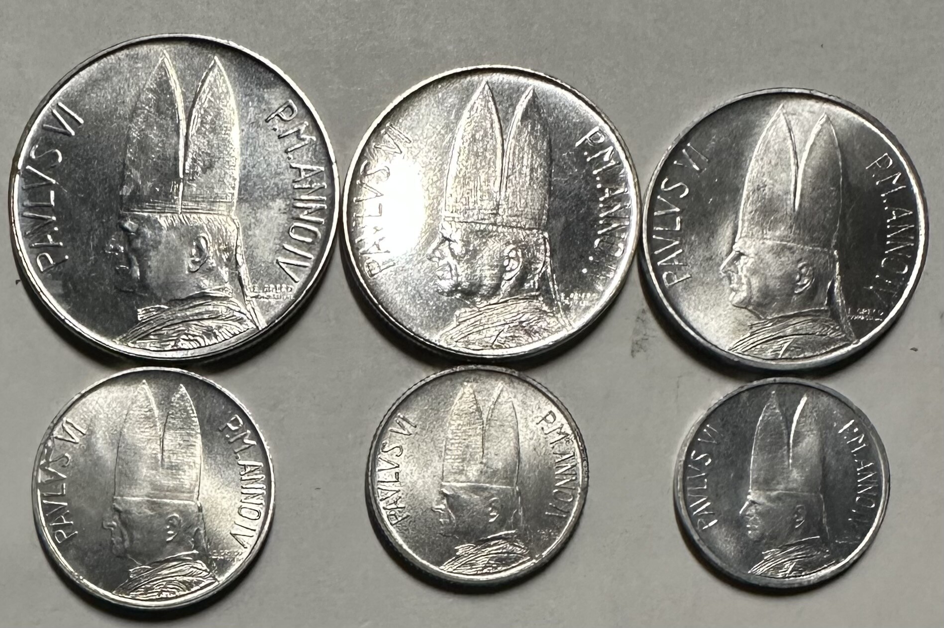 Vatican City Pontiff Paul VI Anno IV Mint Partial Set MCMLXVI 1966 UNC ...