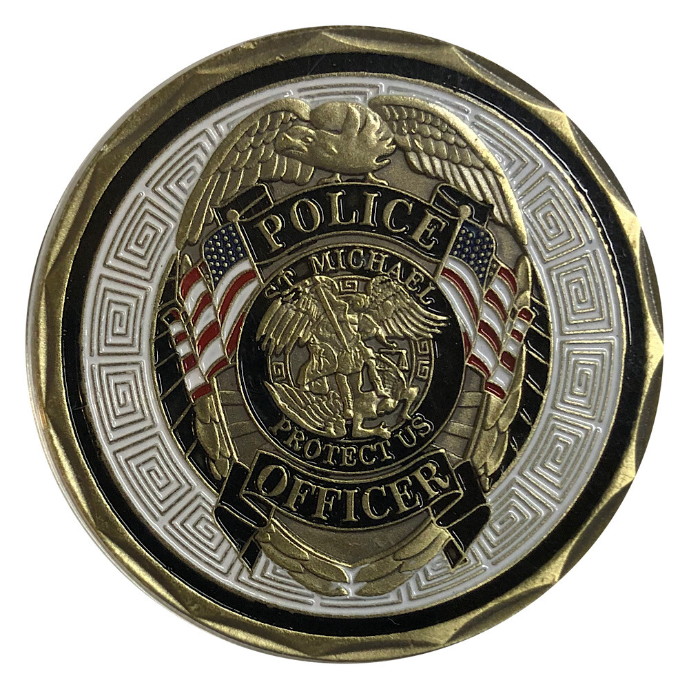 >Police Officer Badge Law Enforcement - St Michael Protect Us Challenge ...