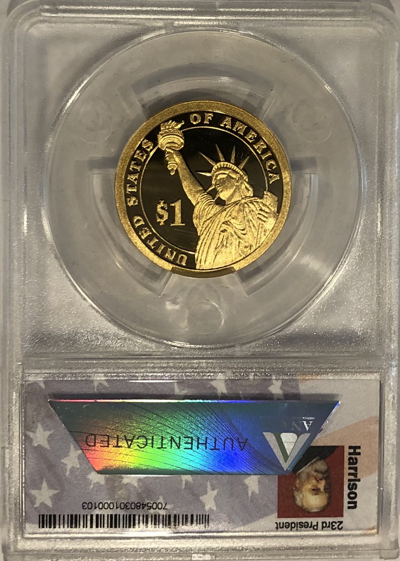 >2012-S U.S. Presidential $1 Coin - Benjamin Harrison - Certified by ...