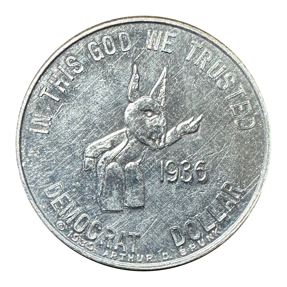 1936 Democrat Dollar 1940 Public Debt "Now We're Nearly Busted" Vintage ...