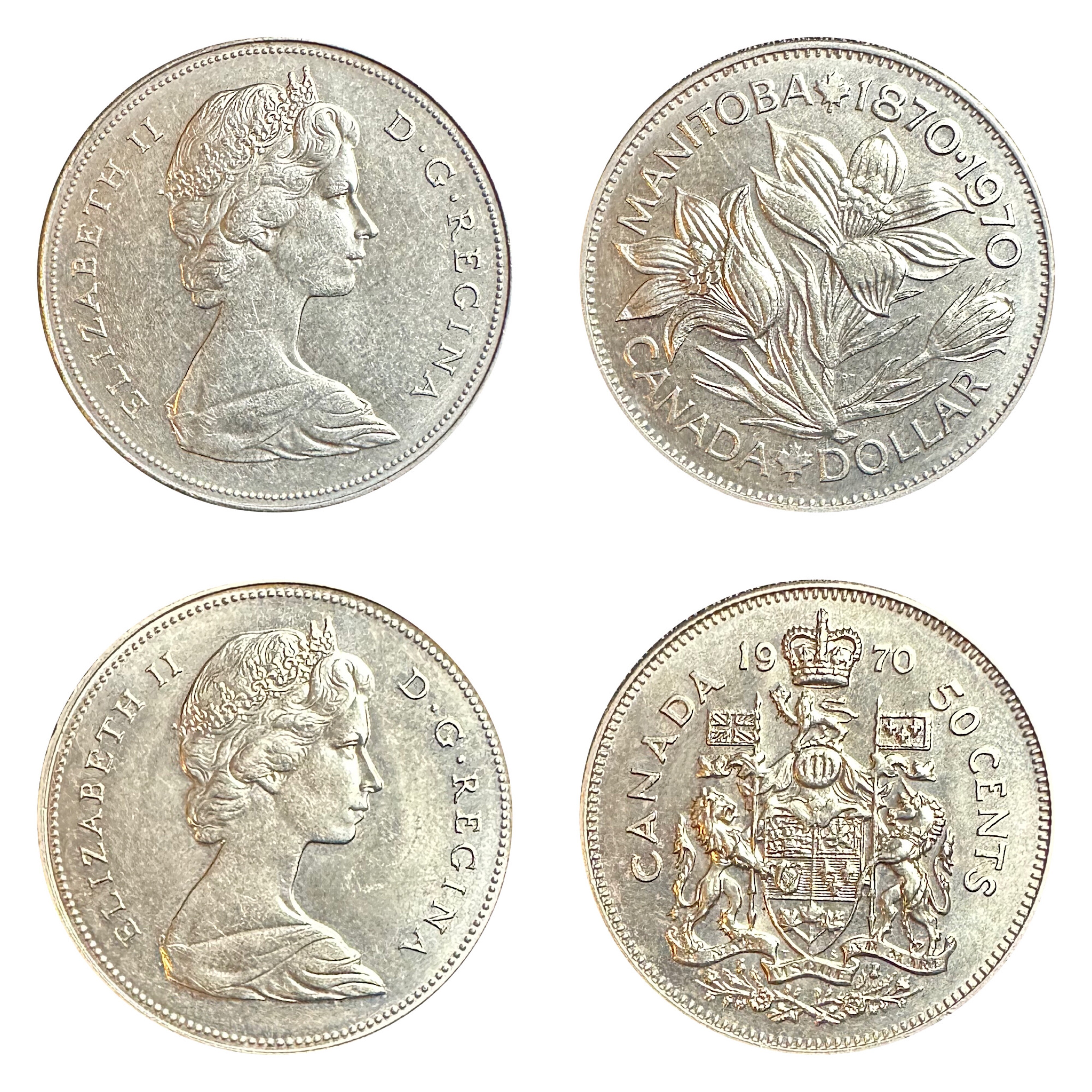 >1870-1970 Canada Manitoba Commemorative Dollar and 1970 Canada 50 ...