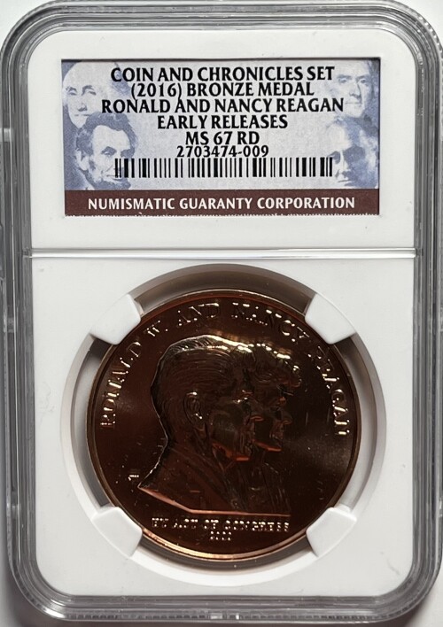 * 2016 U.S. Bronze Ronald & Nancy Reagan Medal - Coin & Chronicles Set ...