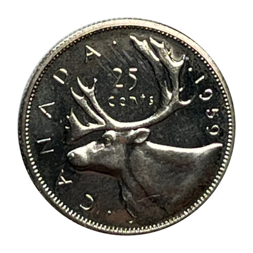 * 1959 Canada Silver 25 Cent Coin - Lustrous | Property Room