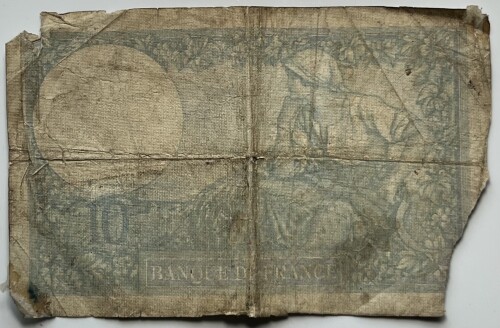 * 1941 France Banque De France Dix (10) Francs Bill | Property Room