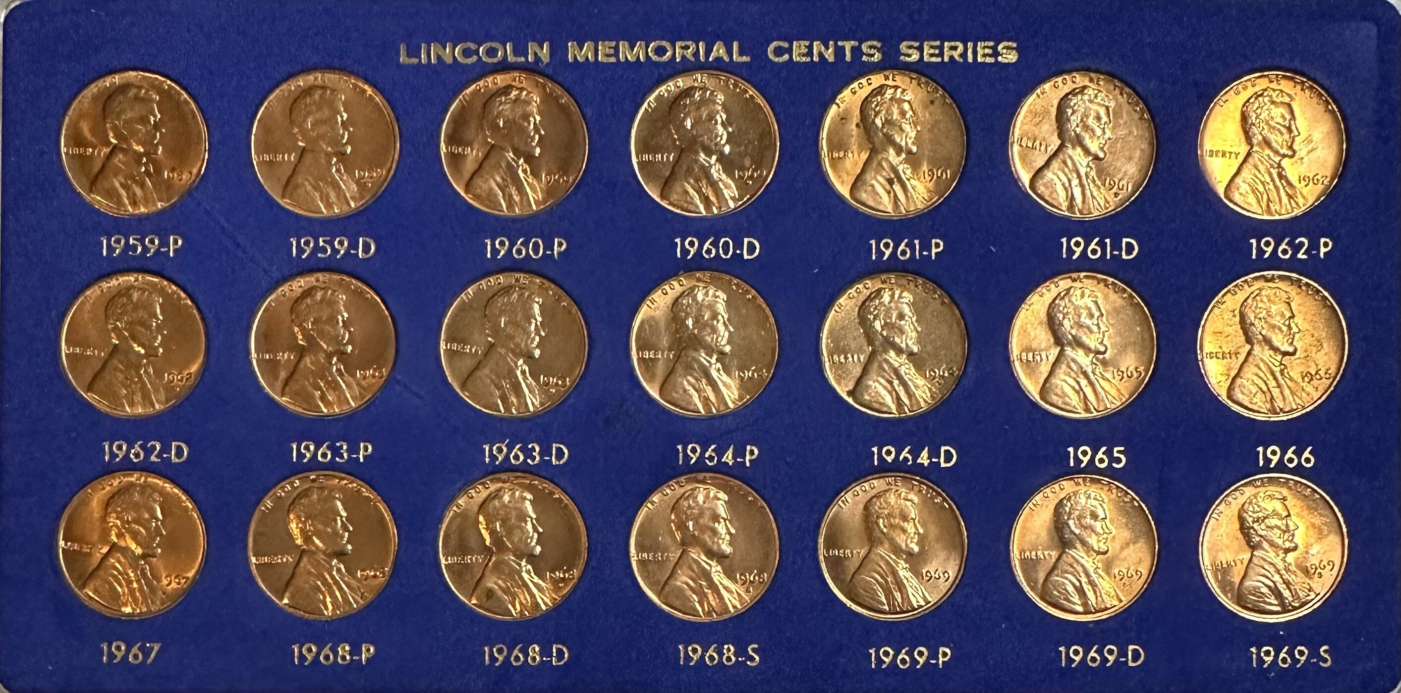 >U.S. Lincoln Memorial Cent Series - 1959-1969 Various Mint Marks ...