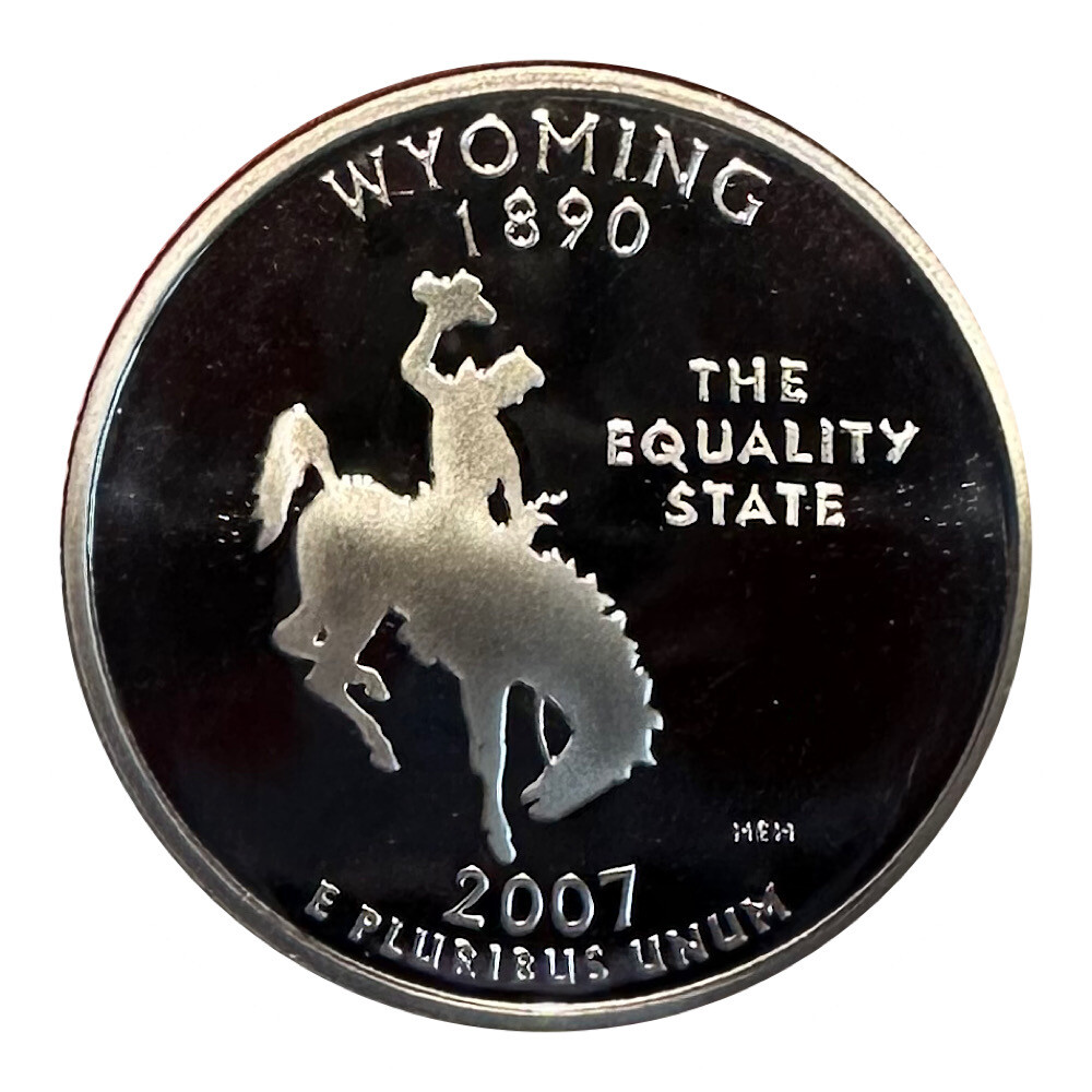 >2007-S U.S. Silver Proof State Quarter - Wyoming, The Equality State ...