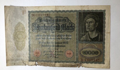 #1922 Germany 10,000 Mark Reichsbanknote | Property Room