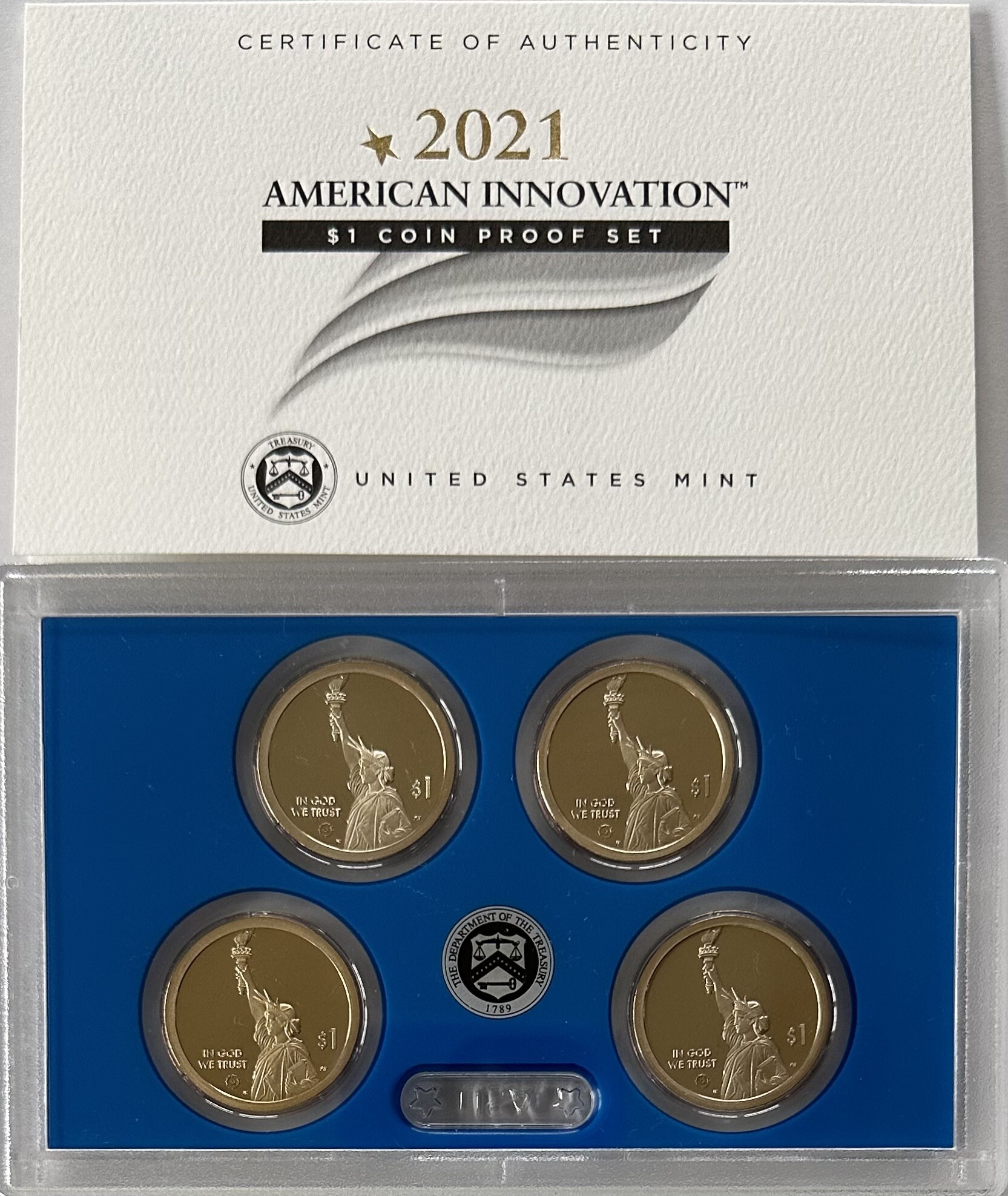 2021-S U.S. Mint American Innovation $1 Proof Coin Set - 4 Coins-New ...