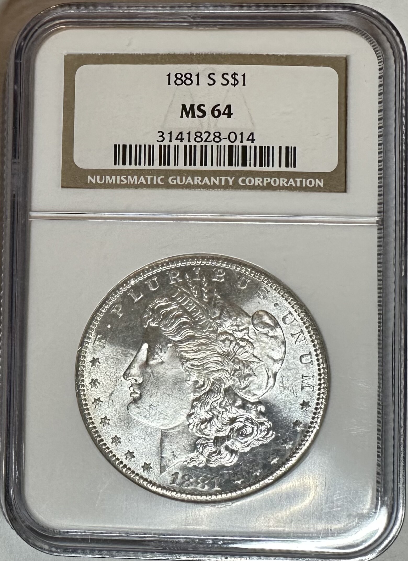 >1881-S U.S. Silver Morgan Dollar - Certified MS64 by NGC - Lustrous! | Property Room