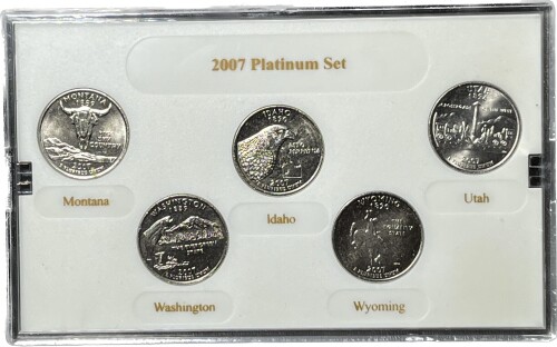 * 2007-P U.S. Washington State Quarter Platinum Layered Set - MT, ID ...