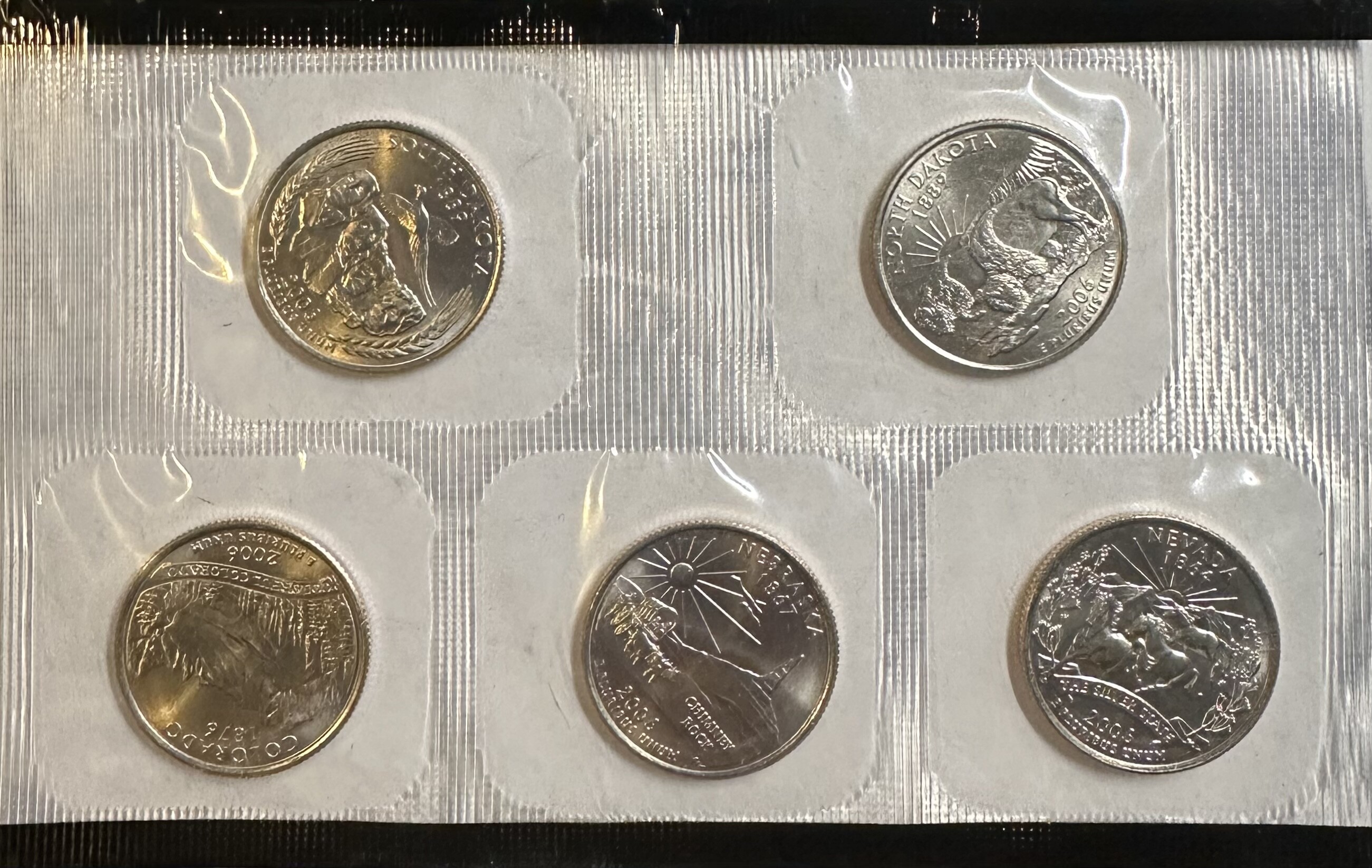 >2006-D U.S. Washington State Quarters - 5 Quarters in Original Mint ...