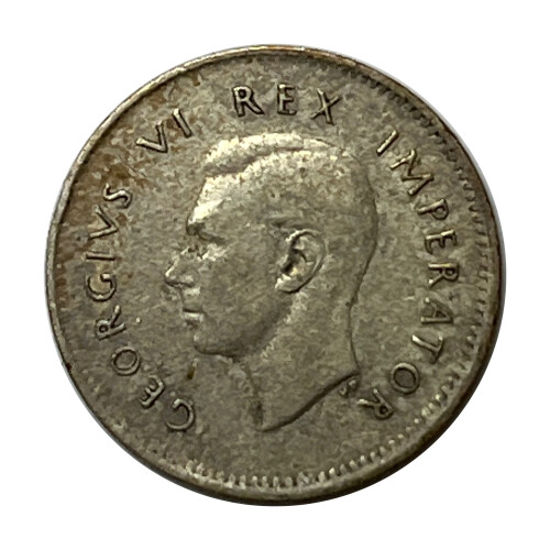 * 1940 South Africa Silver 3 Pence 3D Coin | Property Room