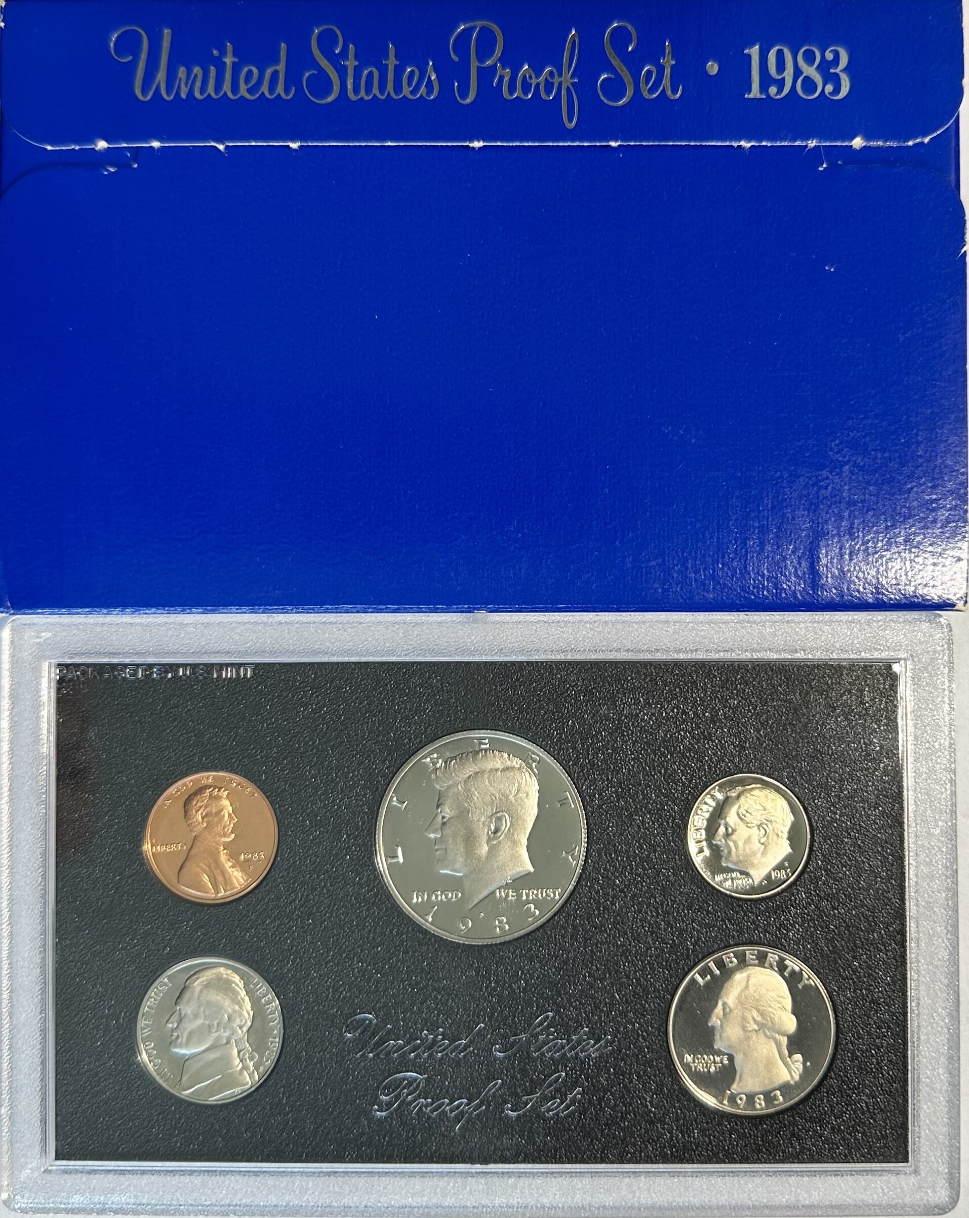 >1983-S U.S. Proof Set - 5 Coins Including Kennedy Half in Original ...