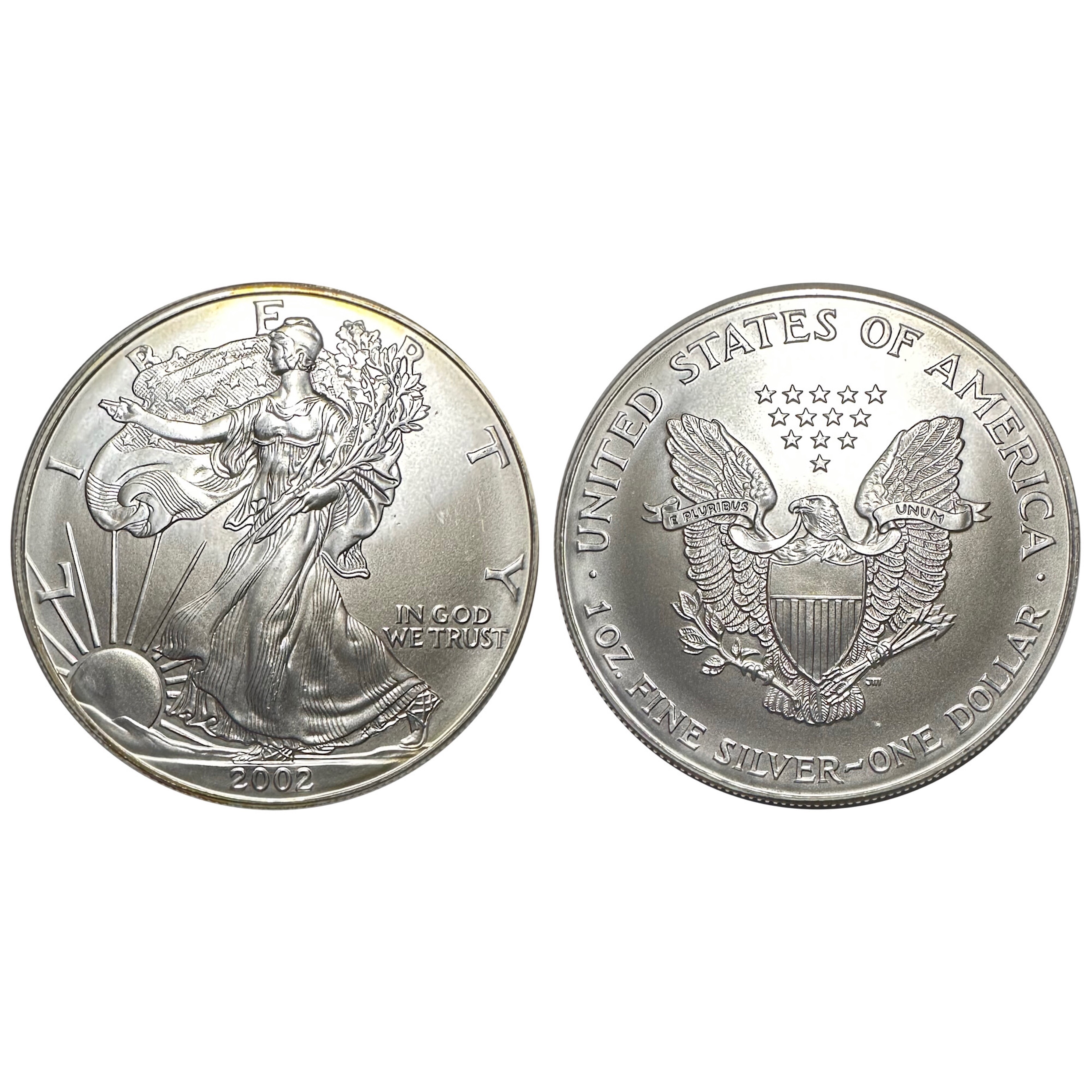 2002 U.S. Proof Silver Eagle One Dollar ($1) - 1 Troy Oz. Silver in ...