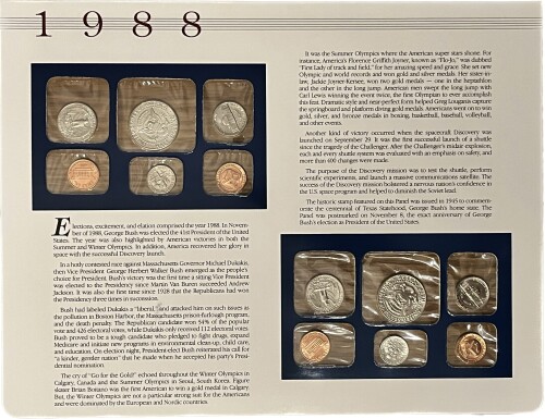 * 1988 (P&D) U.S. Uncirculated Mint Sets & Discovery Space 29 Cent ...