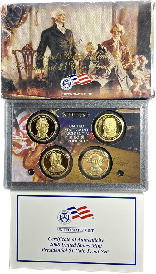 * 2008-S United States Mint Presidential $1 Coin Proof Set - 4 Coins in ...