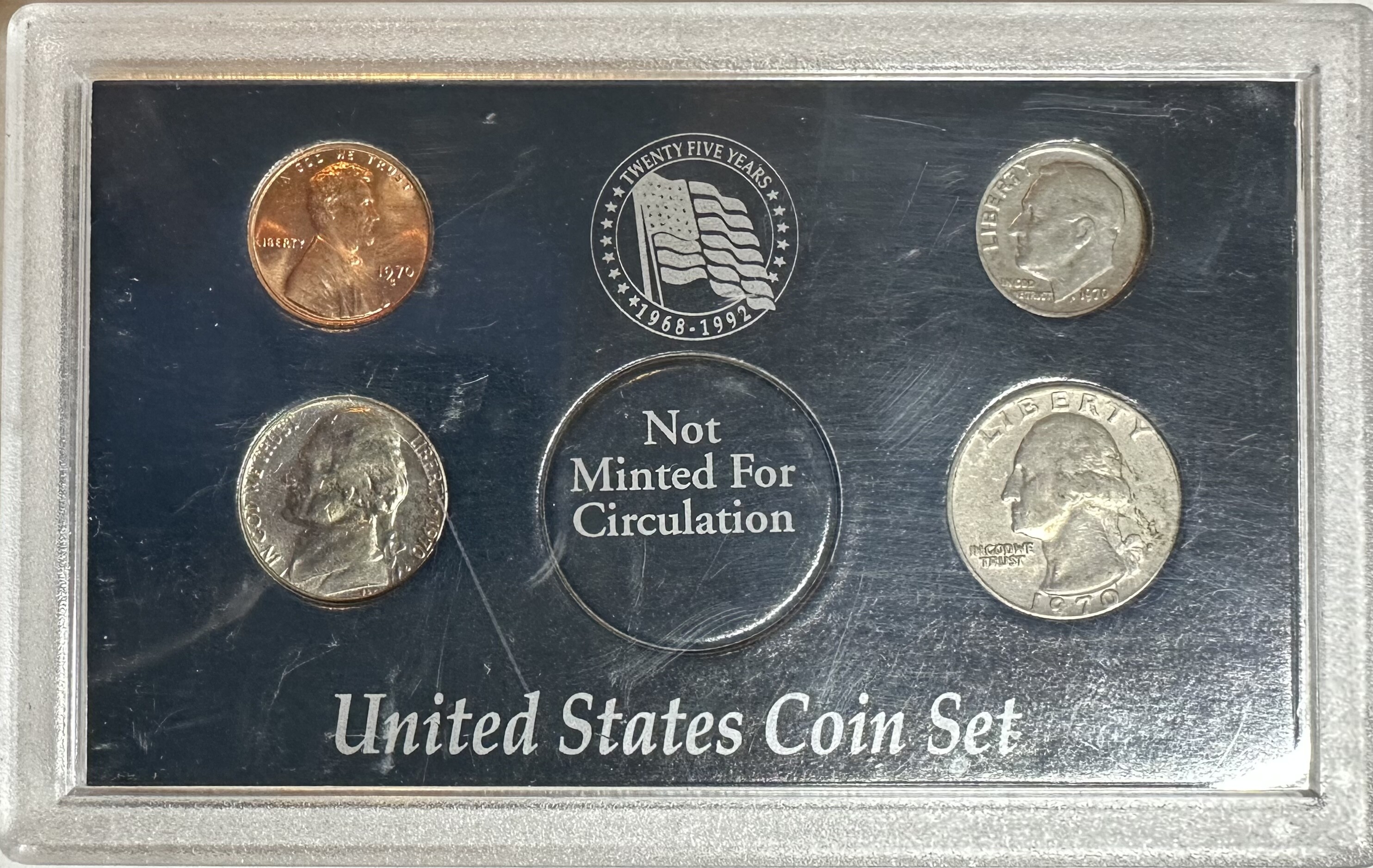 >1970 United States Coin Set - 4 Coins in Custom Display Card Encased ...