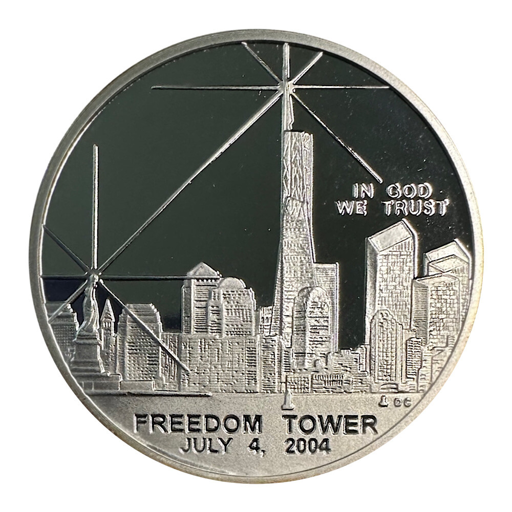 >2004 U.S. Silver Layered Freedom Tower One Dollar Commemorative Coin ...