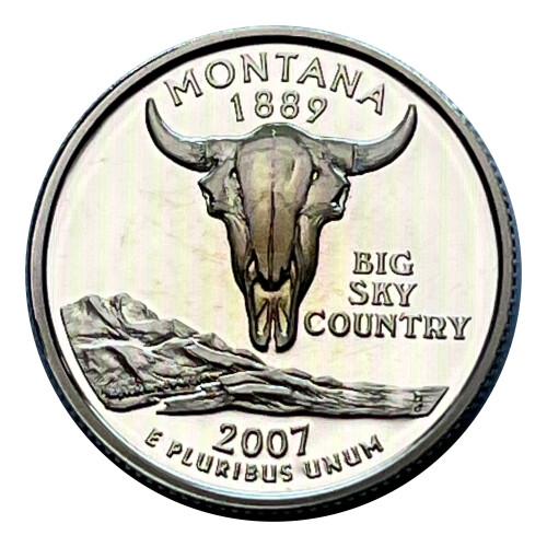2007-S U.S Silver Proof State Quarter Honoring Montana - Nice Toning ...