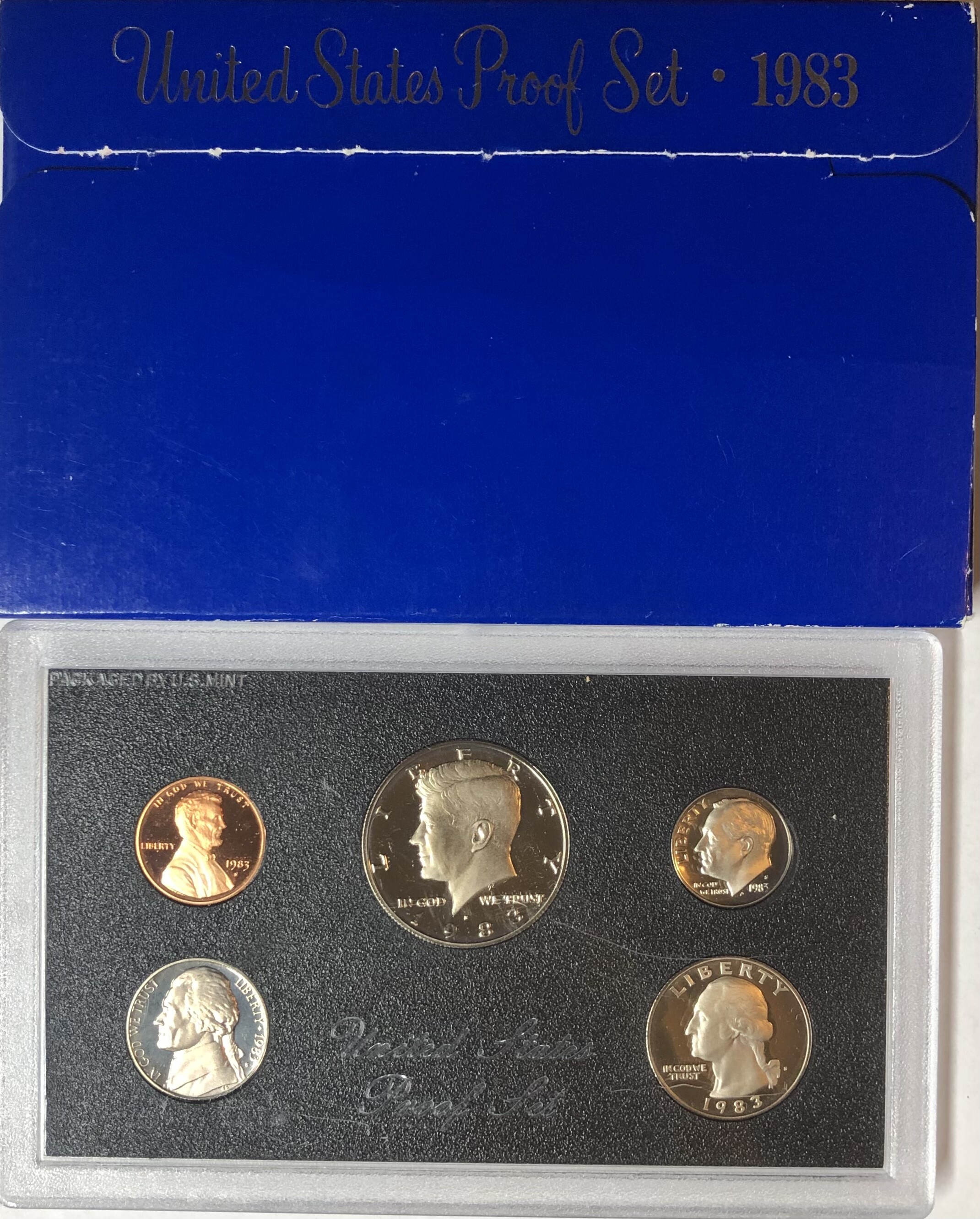 >1983-S U.S. Mint Proof Set - 5 Coins in Original Government Packaging ...