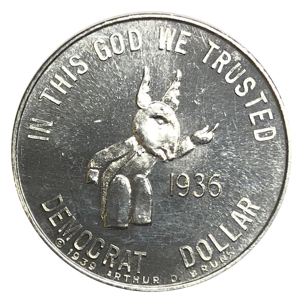 >1936 Democrat Dollar 1940 Public Debt Now Busted Vintage Token ...