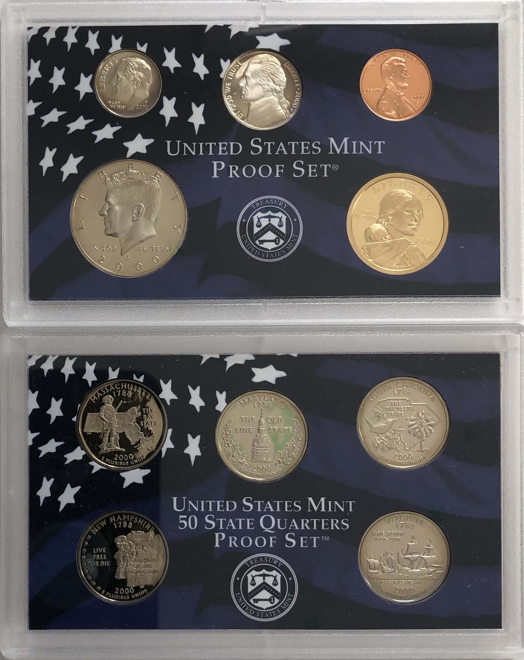 >2000-S US Mint Proof Set - 10 Coins in Original Government Packaging ...