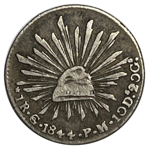 * 1844 Mexico Silver One Reale Coin - Cap & Rays | Property Room