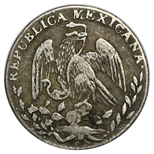 * 1844 Mexico Silver One Reale Coin - Cap & Rays | Property Room