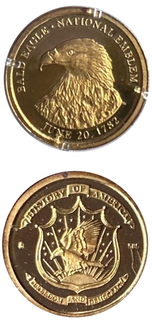 - Symbols of Freedom - American Bald Eagle - 14K Gold Replica Coin - 0. ...