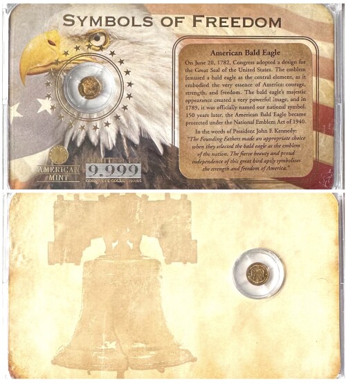 - Symbols of Freedom - American Bald Eagle - 14K Gold Replica Coin - 0. ...