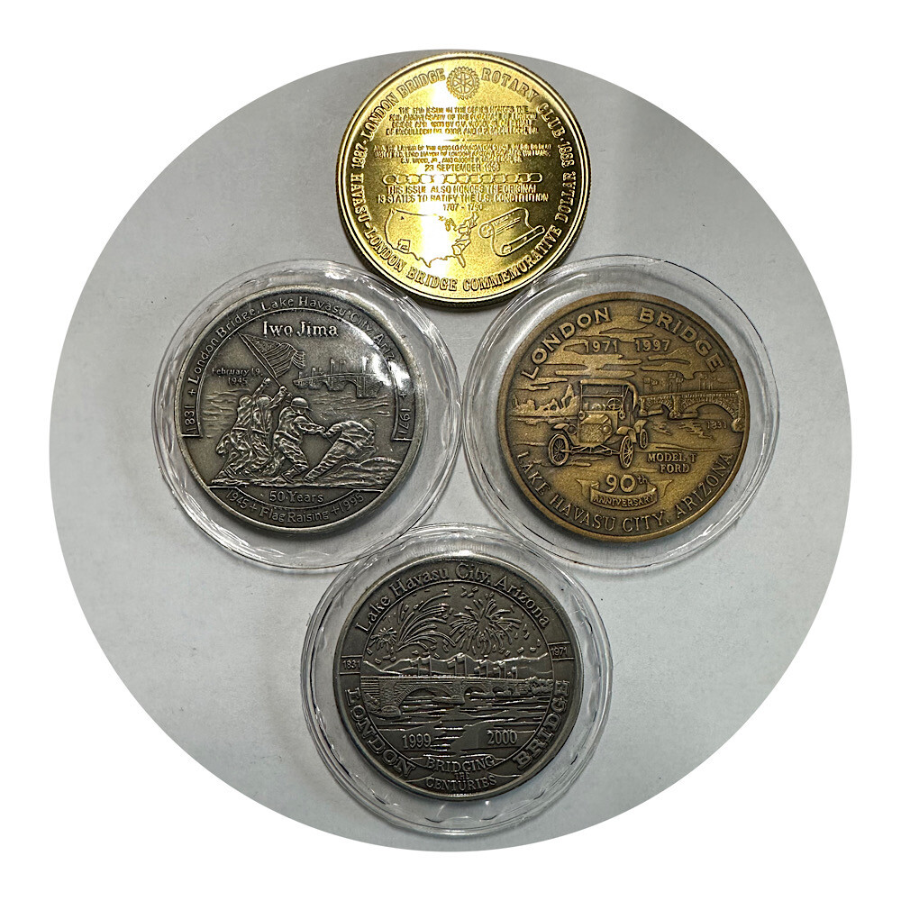 Lot of 4 London Bridge Rotary, Lake Havasu City, Arizona Commemorative ...