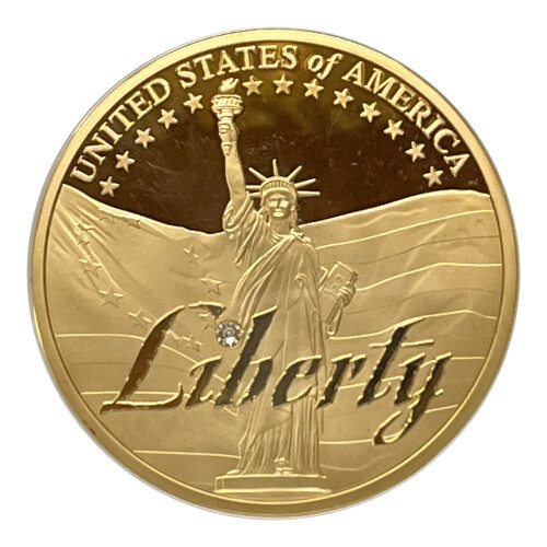 * 2015 24K Gold Layered Commemorative Liberty Proof Coin with Swarovski ...