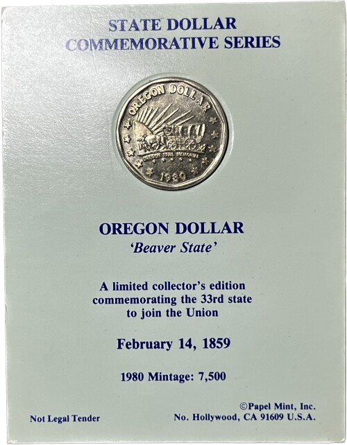 * 1980 State Dollar Commemorative Series - Oregon "Beaver State ...