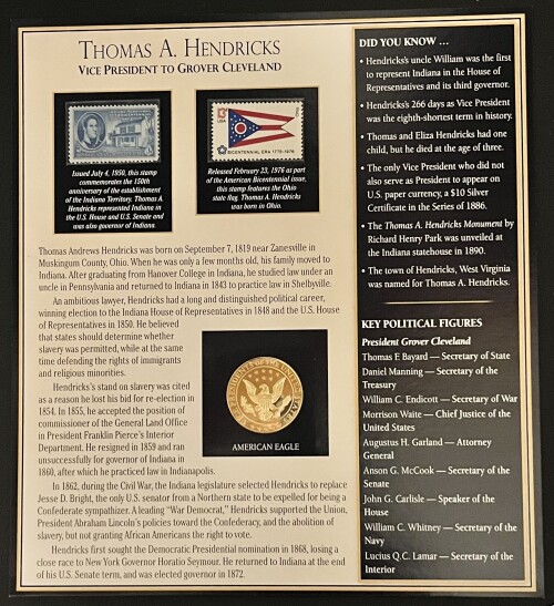 * Thomas A. Hendricks - 21st Vice President of the United States 22K ...