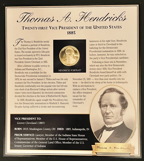 * Thomas A. Hendricks - 21st Vice President of the United States 22K ...